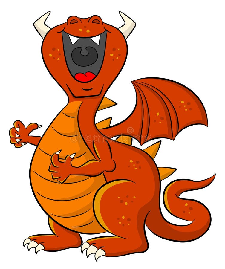Loud Laughing Cartoon Dragon Stock Vector - Illustration of character ...