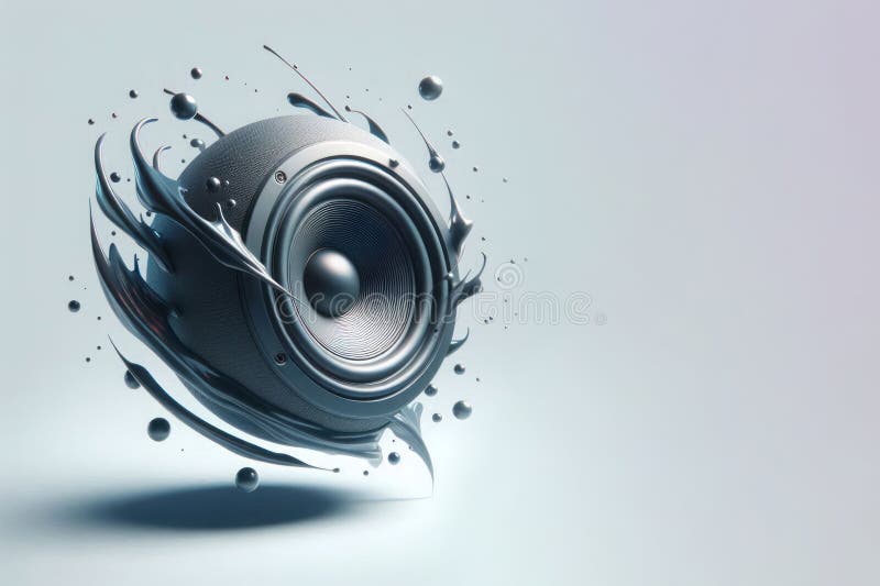 Loud Speaker with Bursts of Sound. Space for Text. Stock Photo - Image ...