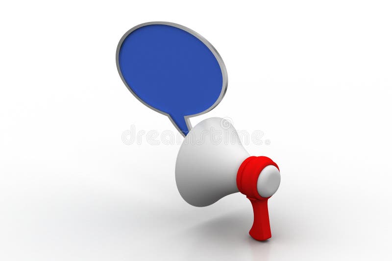 Loud Speaker with Chat Bubble Stock Illustration - Illustration of ...
