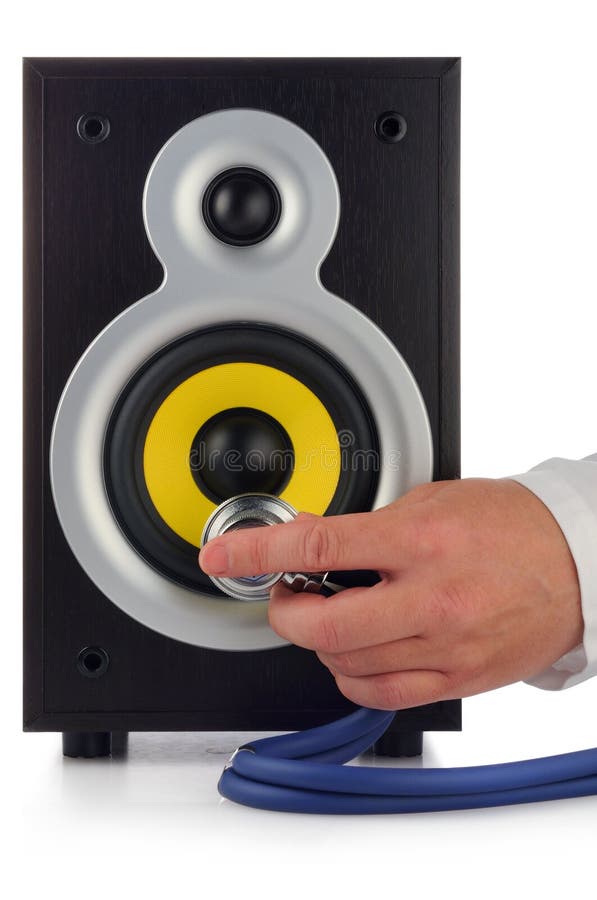 Loud speaker and hand stock image. Image of loudspeaker - 10027833