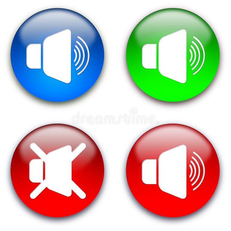 Loud speaker mute buttons stock illustration. Illustration of simple ...