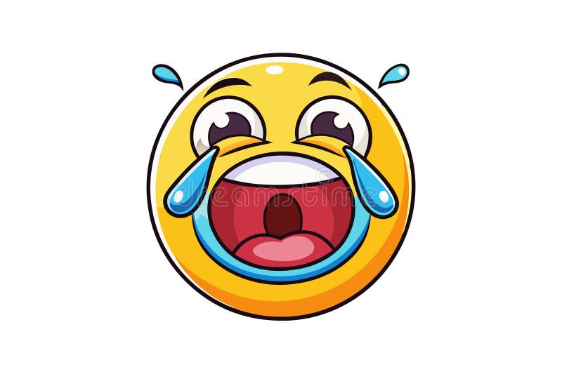 Loudly Crying Emoji Face with Flowing Tears, Open Mouth, and a Dramatic ...