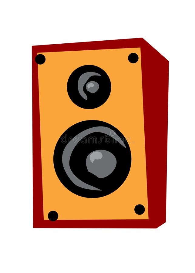 Loudspeaker. Acoustic System. Isolated Image. Print. Illustration ...