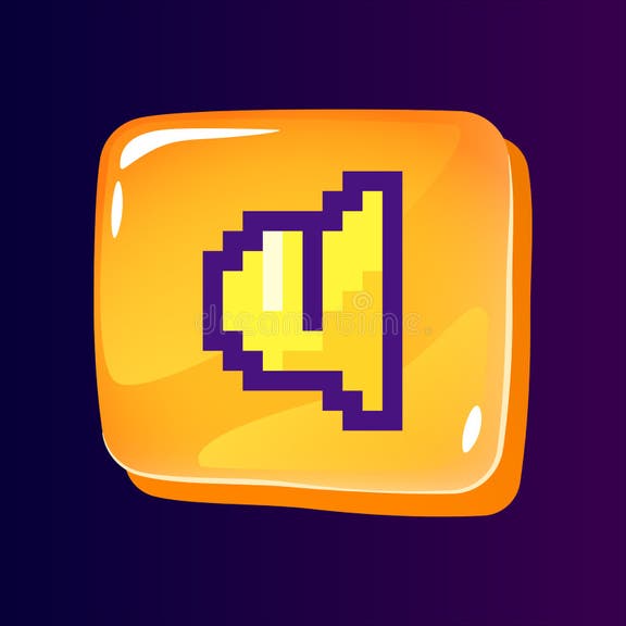 Loudspeaker Glossy Ui Button with Pixelated Color Icon Stock Vector - Illustration of plastic ...