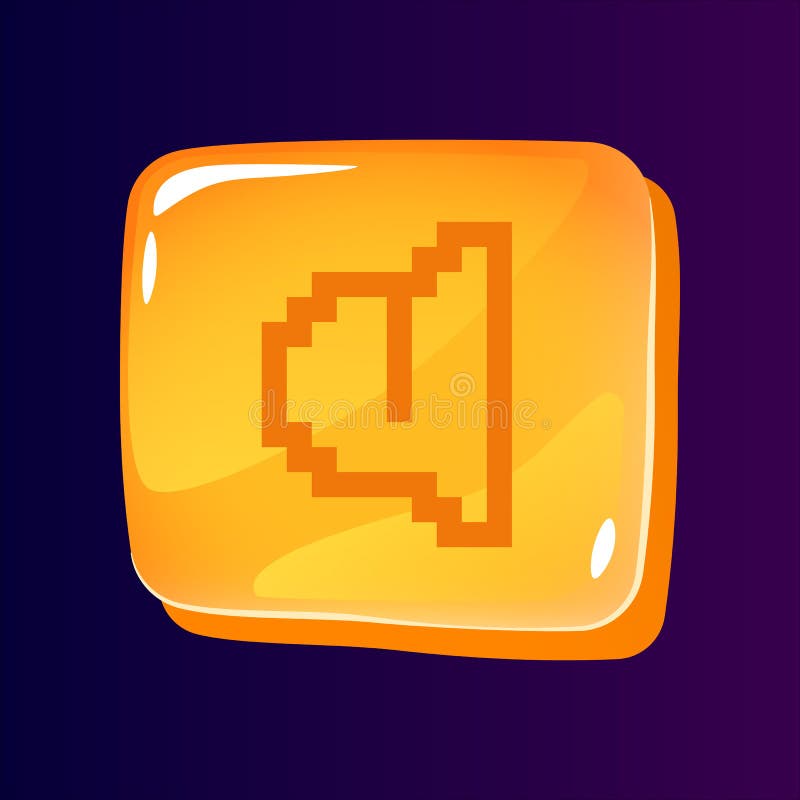 Loudspeaker Glossy Ui Button with Pixelated Icon Stock Vector ...