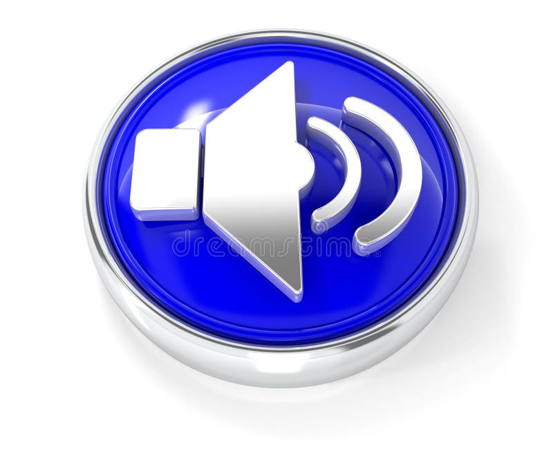 Loudspeaker Icon on Glossy Blue Round Button Stock Illustration ...