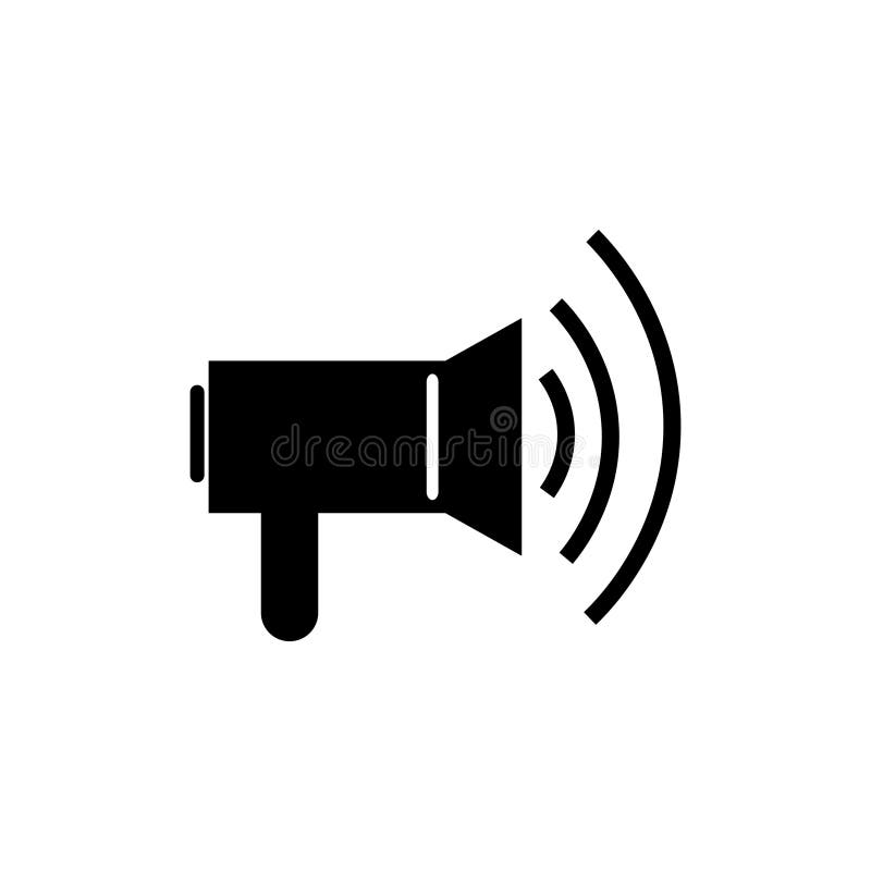 Loudspeaker Icon. Sound Volume Symbol. Black Megaphone Shape. Vector ...