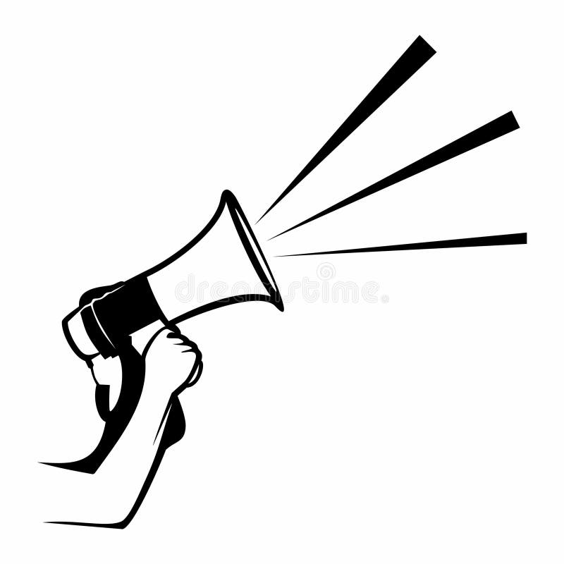 Loudspeaker Illustration Black and White Design Vector Stock Vector ...