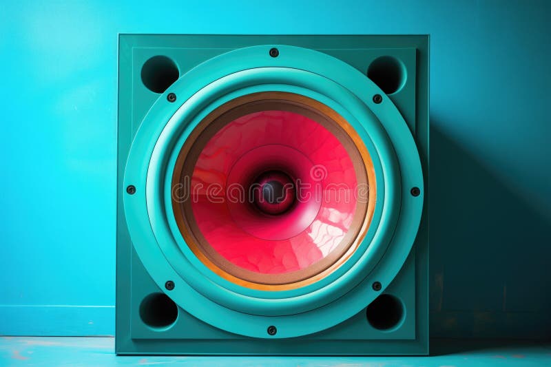 Loudspeaker on a Light Blue Wall Stock Illustration - Illustration of ...