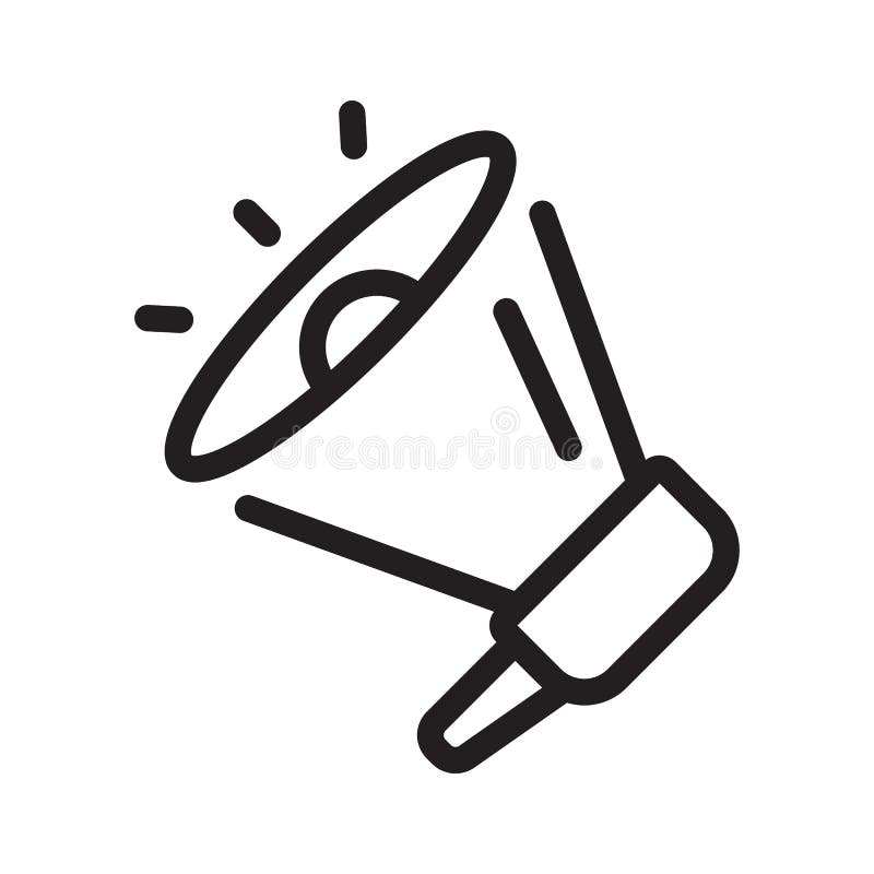 Loudspeaker Megaphone Icon, Line Vector Illustration Stock Vector ...