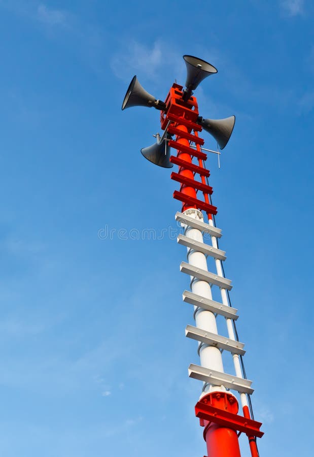 LoudSpeaker Pole Announcements Stock Photo - Image of volume, poles ...