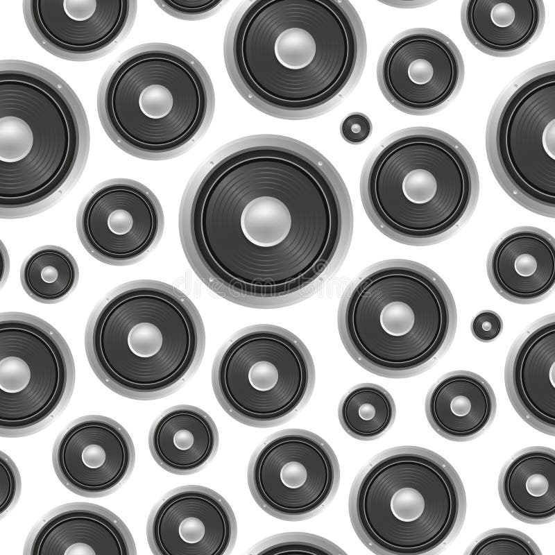 Loudspeaker Seamless Pattern Stock Vector - Illustration of system ...