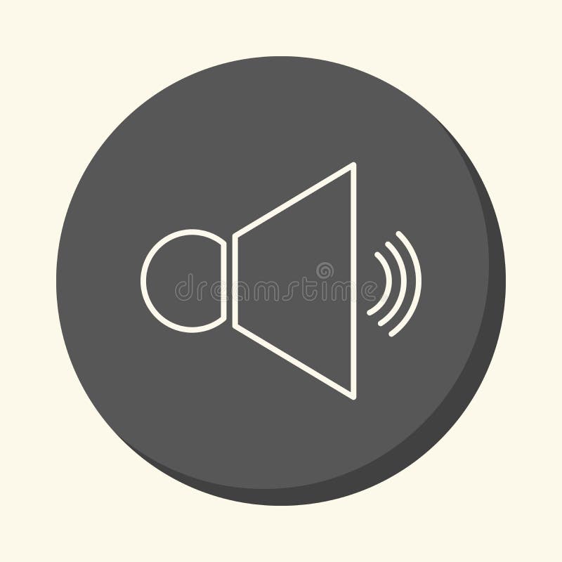 Loudspeaker and Sound, Round Line Icon with the Illusion of Volume ...
