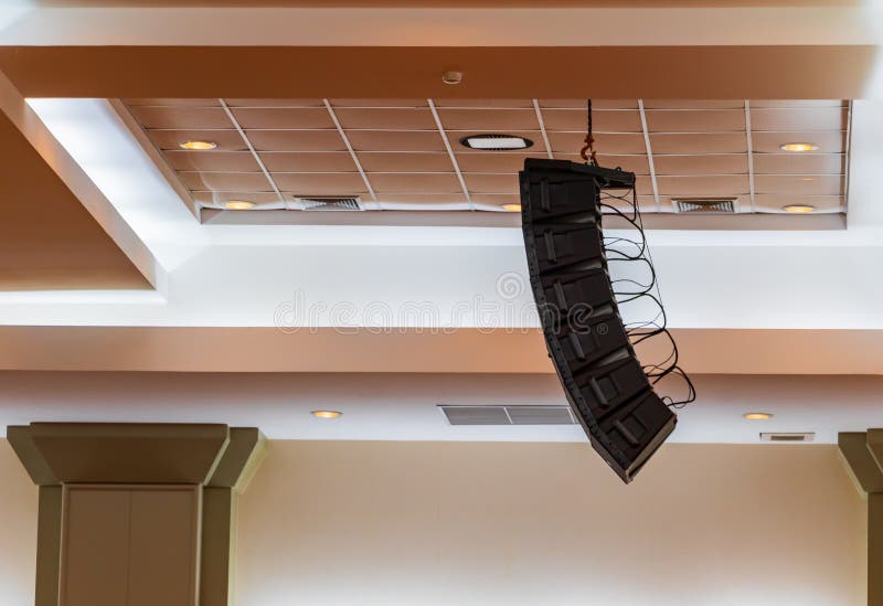 Loudspeaker Sound System Hang Ceiling in Meeting Room Stock Image ...