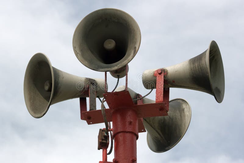 Megaphone Tower stock photo. Image of metal, message, amplifier - 2137742