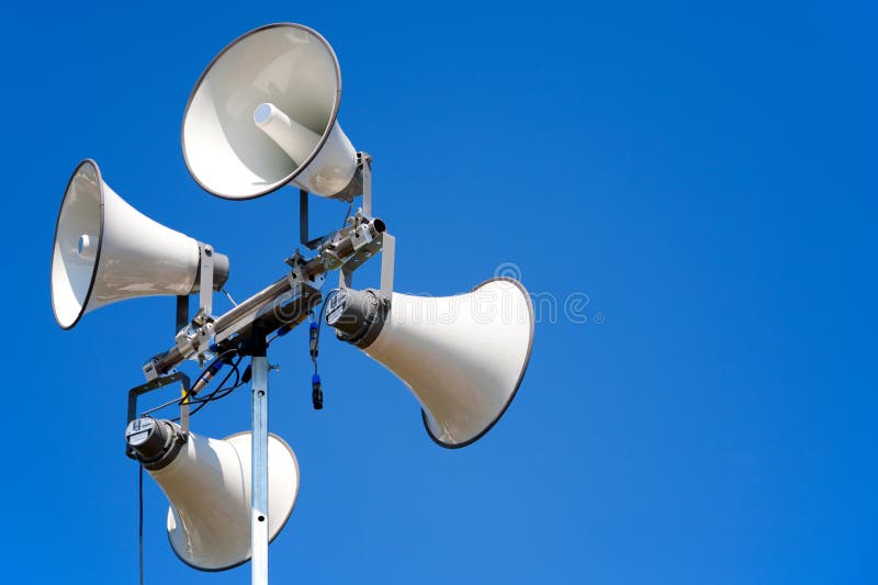 Megaphone Tower stock photo. Image of metal, message, amplifier - 2137742