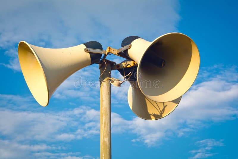 Megaphone Tower stock photo. Image of metal, message, amplifier - 2137742