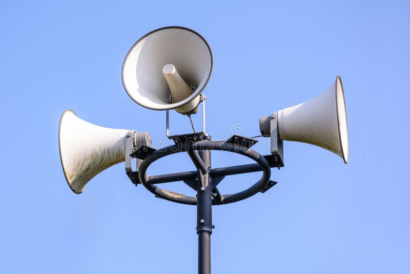 Megaphone Tower stock photo. Image of metal, message, amplifier - 2137742
