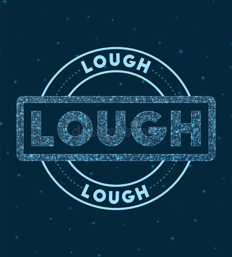 Lough. Glowing round badge stock vector. Illustration of bright - 189329604