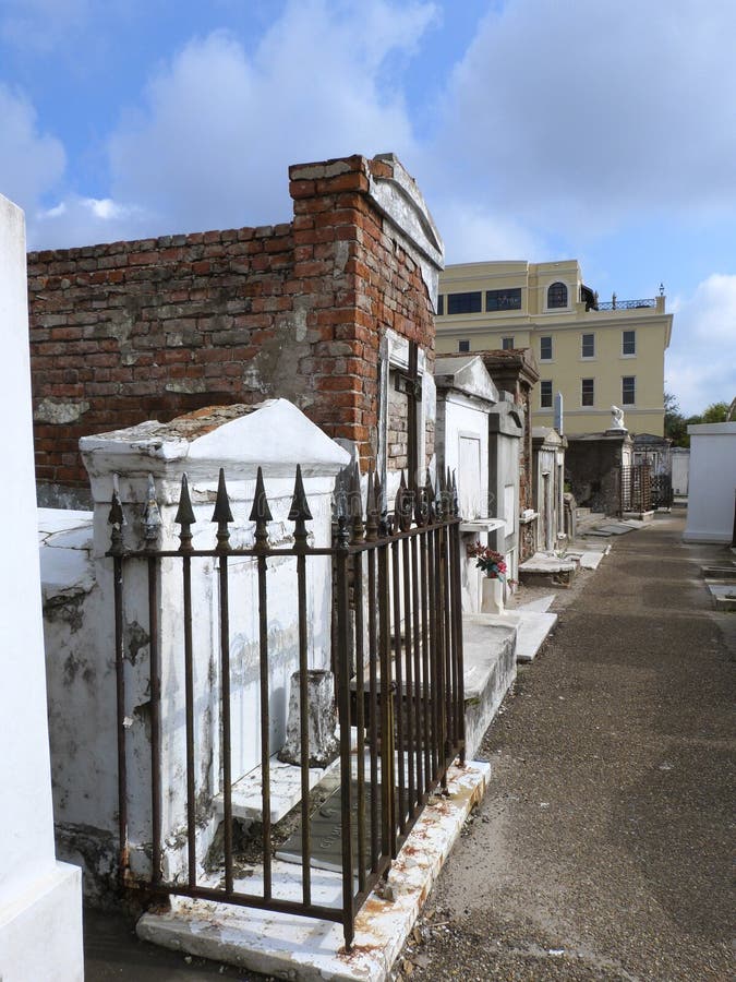 Louisiana Cemetery stock photo. Image of gate, clouded - 46595588