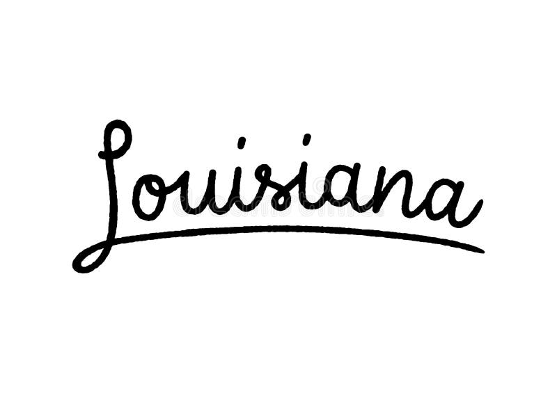 Louisiana. Hand Drawn Lettering Text Stock Vector - Illustration of ...