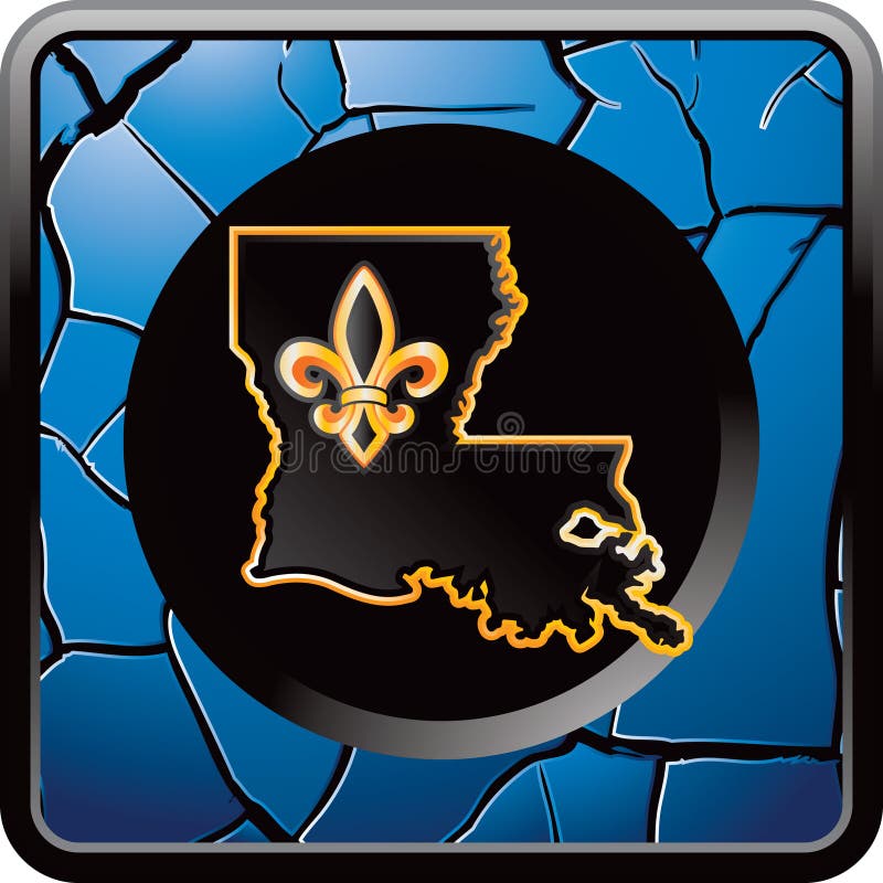 Louisiana Icon on Blue Cracked Web Button Stock Vector - Illustration ...