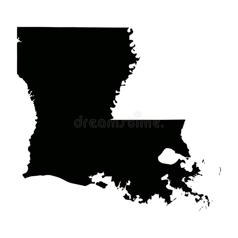 Louisiana LA State Border USA Map Outline Stock Vector - Illustration ...