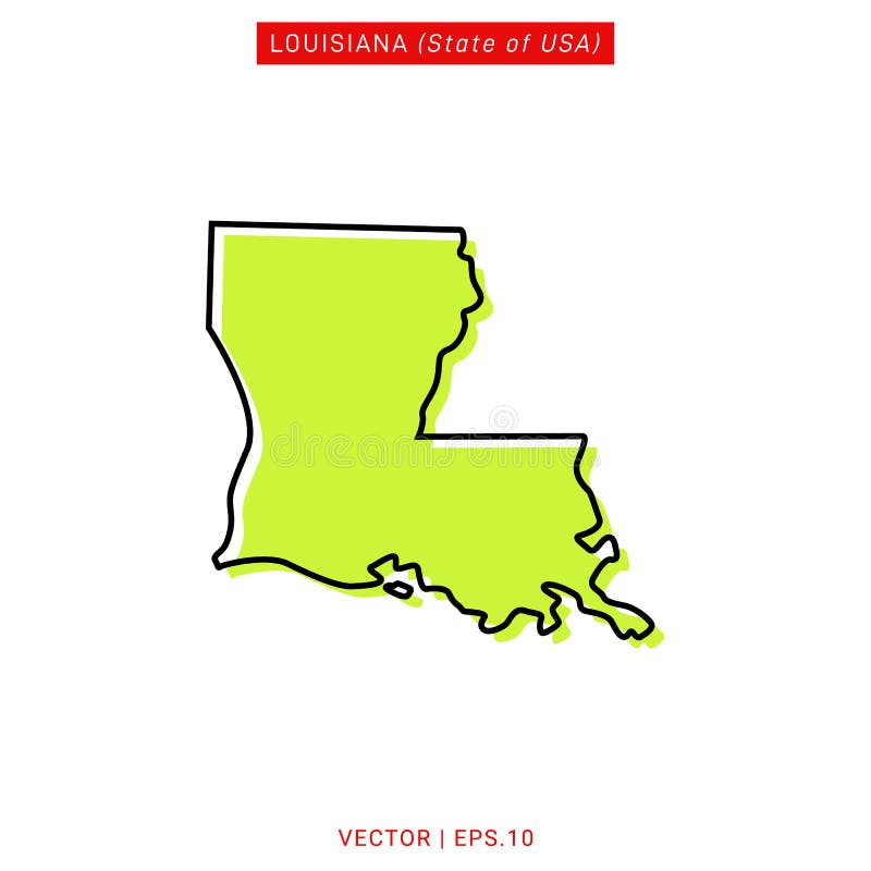 Louisiana Map Vector Design Template. Stock Vector - Illustration of ...
