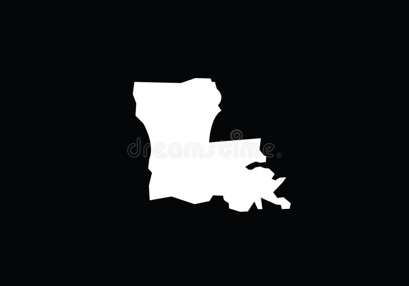 Louisiana Outline Map State Shape Usa America Borders Stock Vector