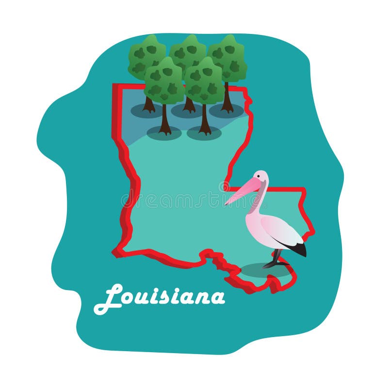 Louisiana State Map. Vector Illustration Decorative Design Stock Vector ...
