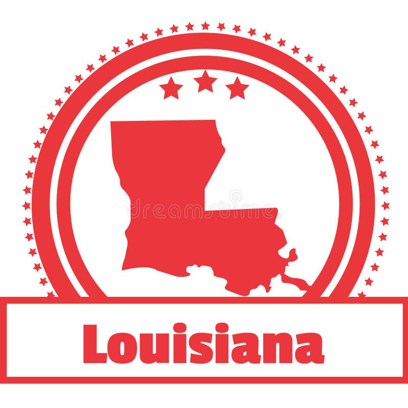 Louisiana State Map Label. Vector Illustration Decorative Design Stock ...