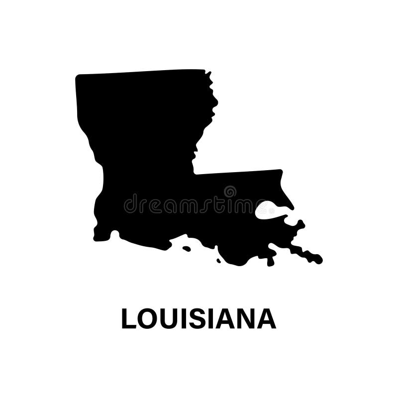 Louisiana State Map Silhouette Icon. Stock Vector - Illustration of ...