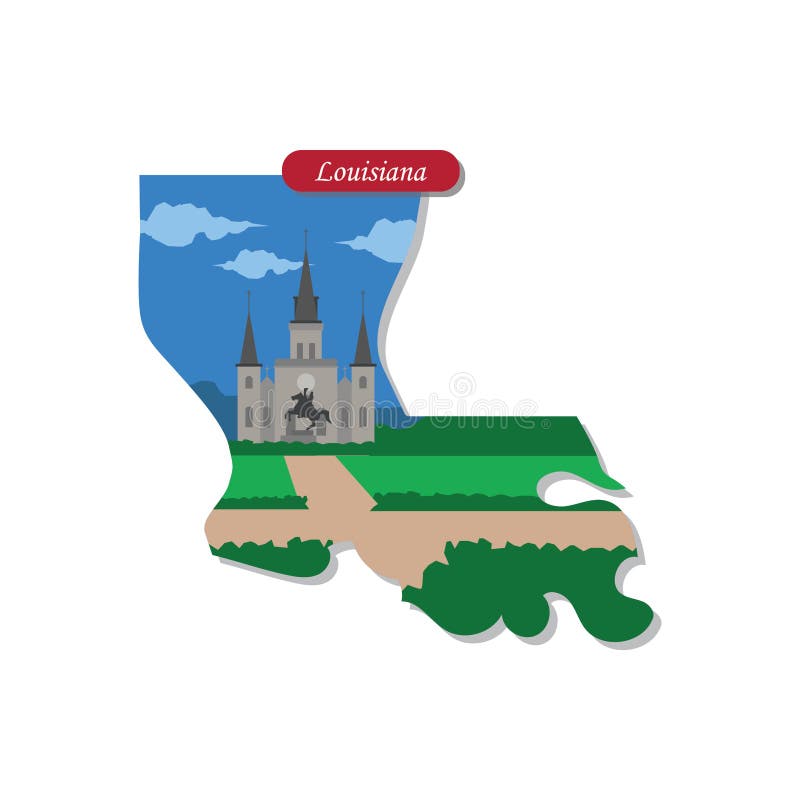 Louisiana State Map. Vector Illustration Decorative Design Stock Vector ...