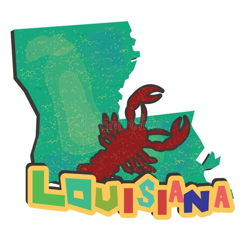 Louisiana State Map. Vector Illustration Decorative Design Stock Vector ...