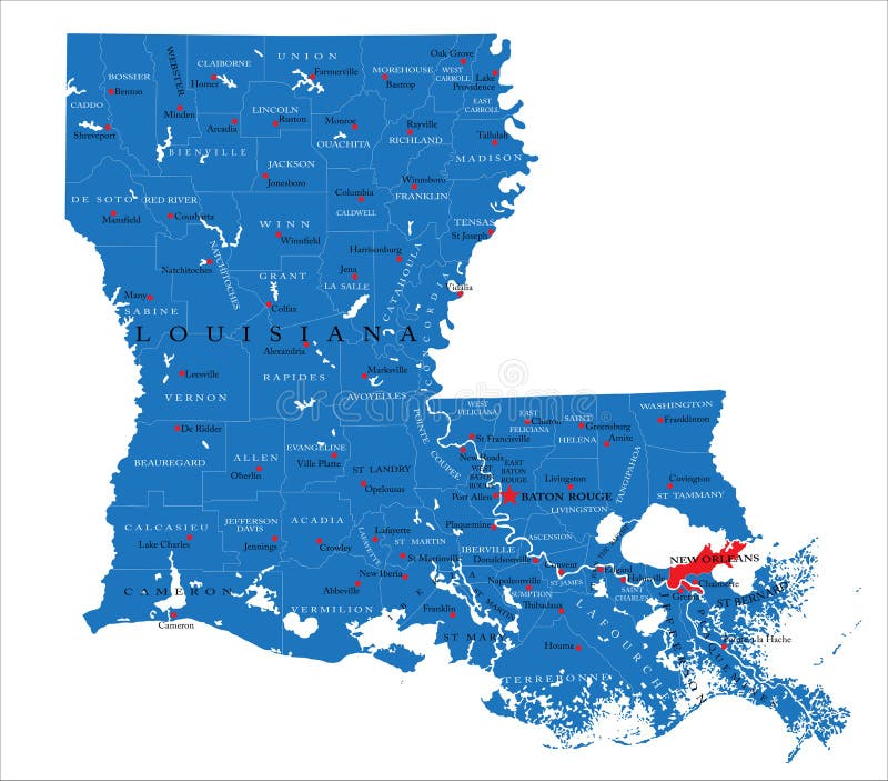 Louisiana Map With Cities