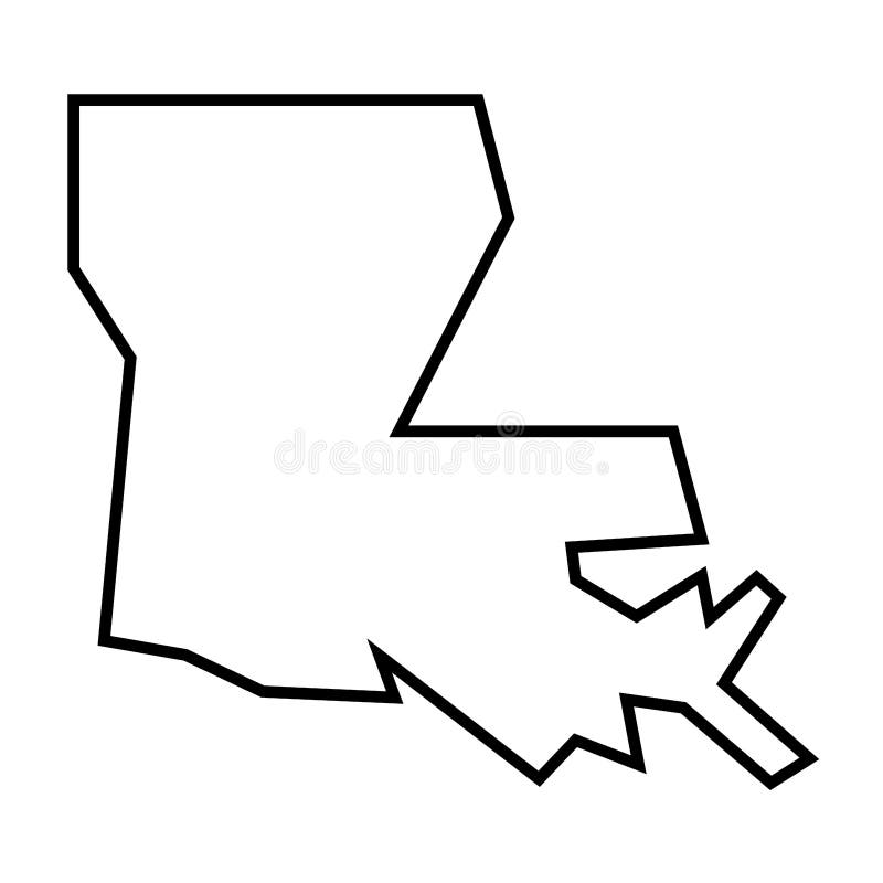 Louisiana, State of USA - Solid Black Outline Map of Country Area ... Louisiana, State of USA - Solid Black Outline Map of Country Area ...