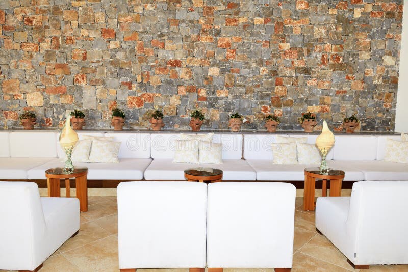 The Lounge Area Near Reception in Luxury Hotel Stock Photo - Image of ...