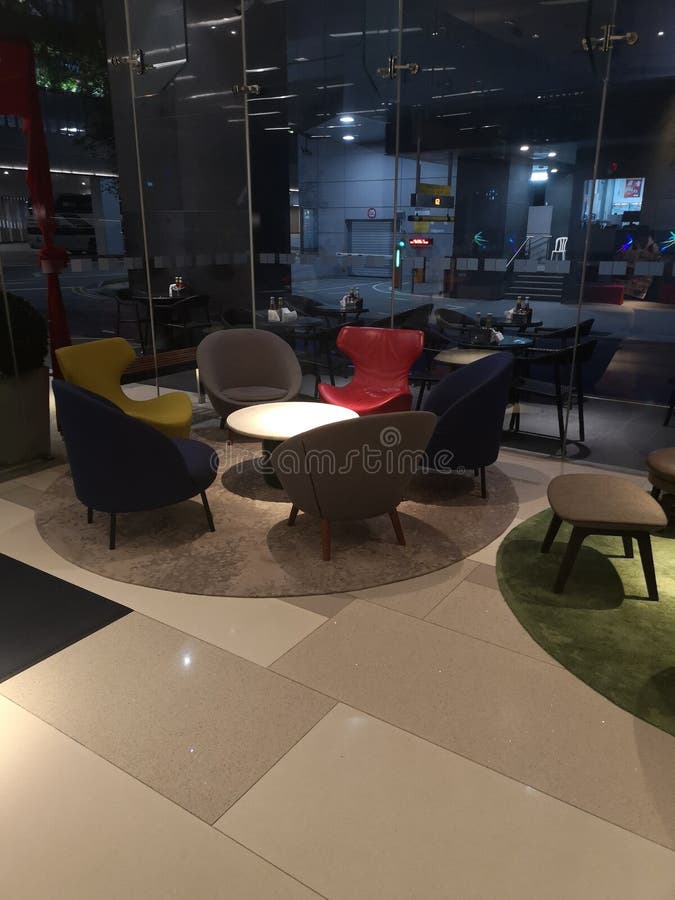 Lounge chair on lobby stock photo. Image of floor, lounge - 209679802