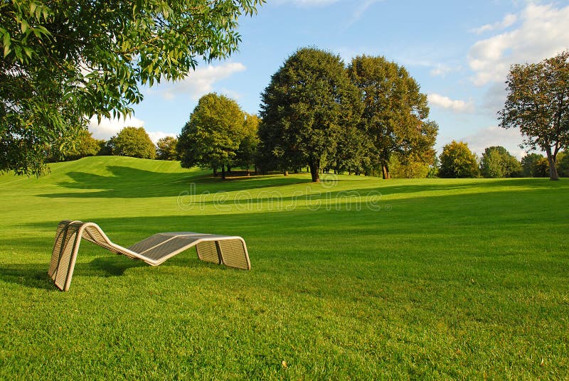One Chair In The Park Background Stock Photo - Image of resting, seat ...