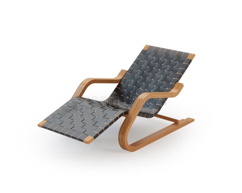 Lounge Chair on White Background Stock Illustration - Illustration of ...