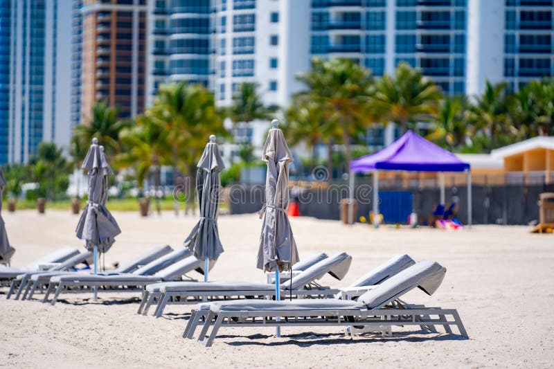 Lounge Chairs on the Beach Miami 2025 Stock Image - Image of summer ...