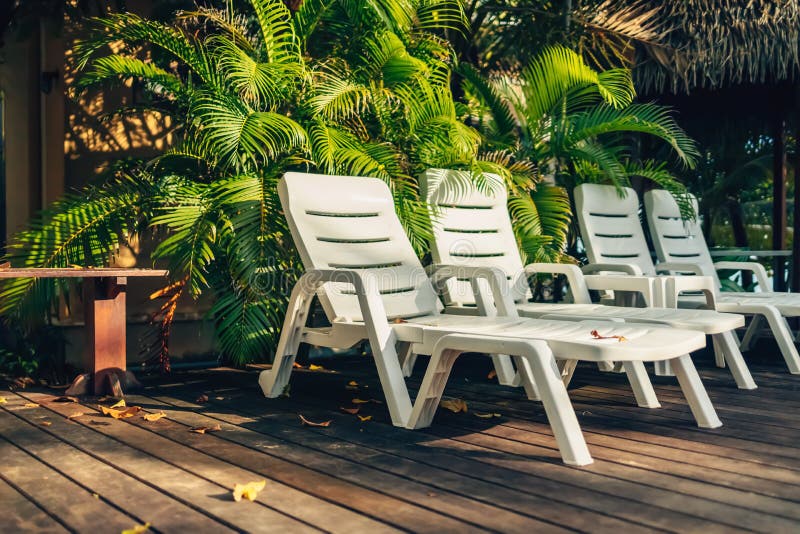 Lounge Chairs Near the Pool at the Hotel Stock Photo - Image of ...