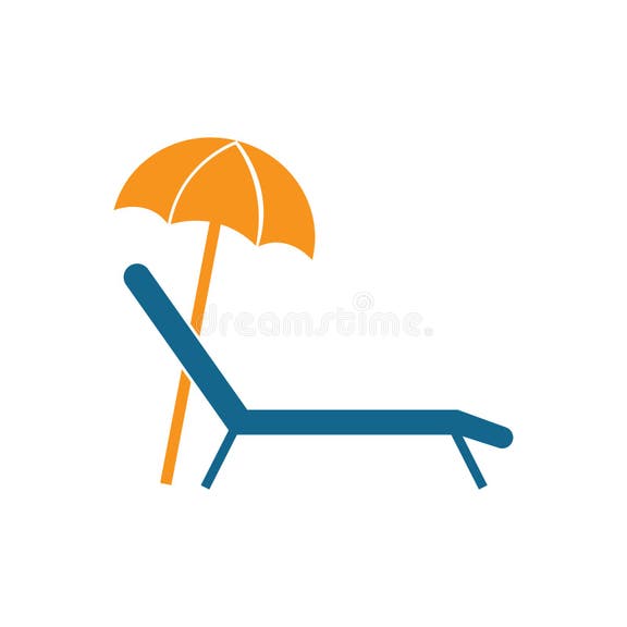 Lounge Chairs or Sun Bed on the Beach Stock Vector - Illustration of ...
