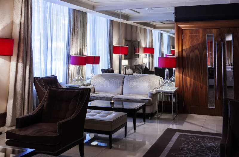 Classic Lounge with Pillows Stock Photo - Image of parlor, ornate: 3731516