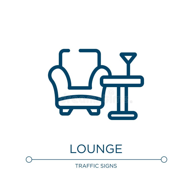 Lounge Icon. Linear Vector Illustration from Hotel Collection. Outline ...