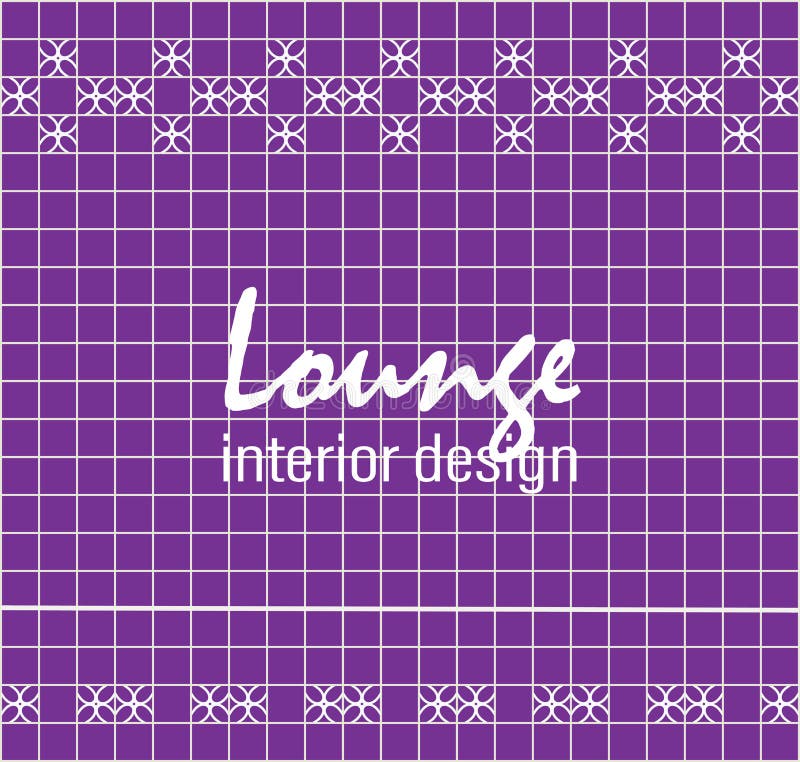 Lounge Interior Design. Text on Tile. Pink Square Tiles with Decor ...