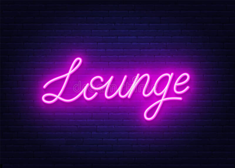 Lounge Bar Neon Sign Brick Wall Background Stock Illustrations 113