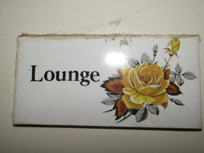 Lounge sign stock image. Image of flower, yellow, drawing - 323023031