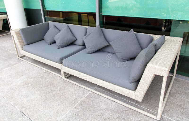 The Lounge Sofa is Located Outside Stock Image - Image of patio ...