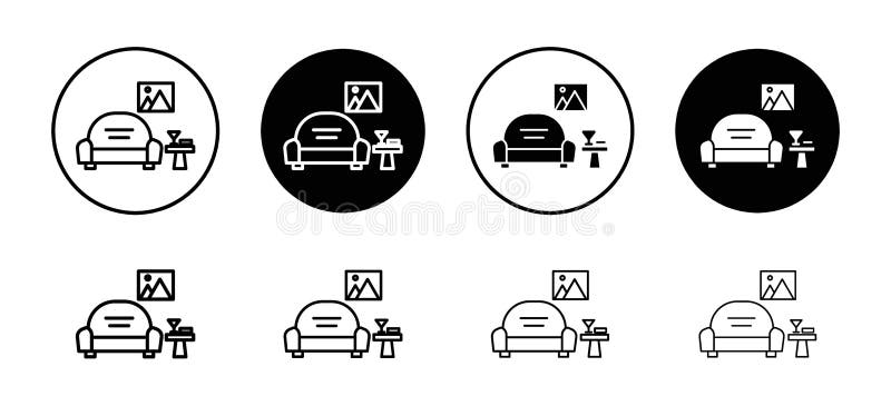 Lounge Vector Icon Set Collection. Lounge Outline Flat Icon Stock ...